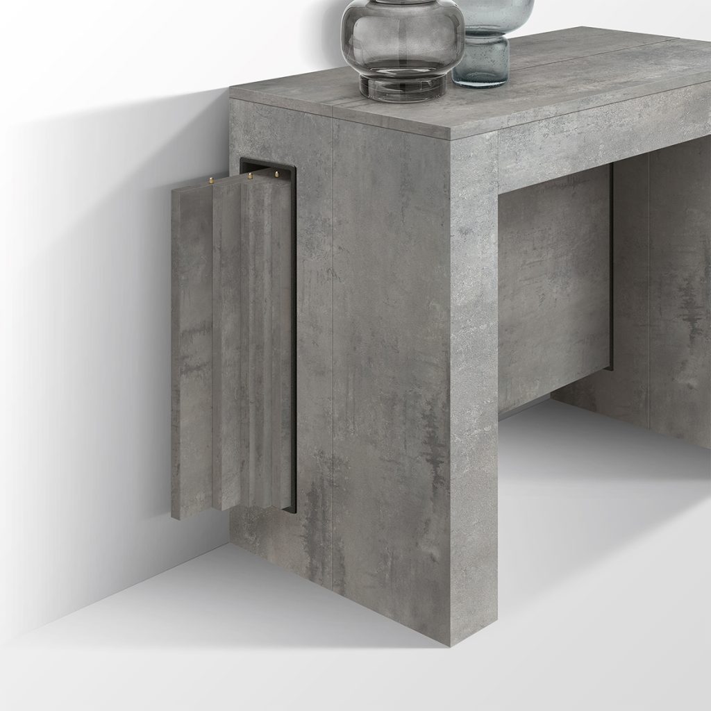 Tavolo consolle allungabile Marie con porta prolunghe - Pazzo Design