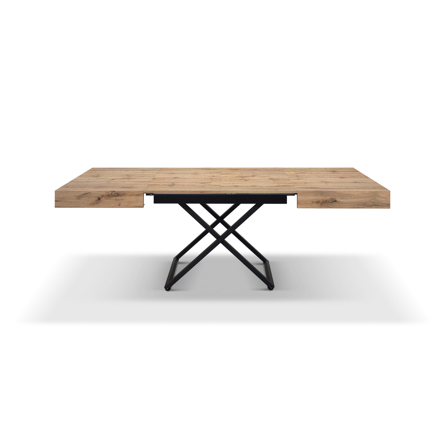 Tavolo sollevabile Valentina da 120 a 220 con gambe incrociate nere ...